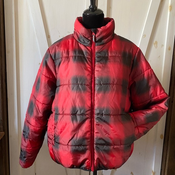 Universal Thread | Jackets & Coats | Universal Thread Plaid Puffer Coat ...